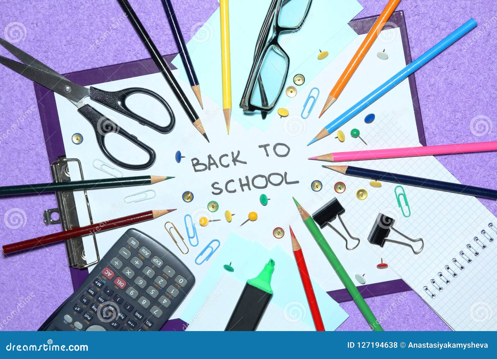 Different Study Equipment Ready for School Stock Photo - Image of ...