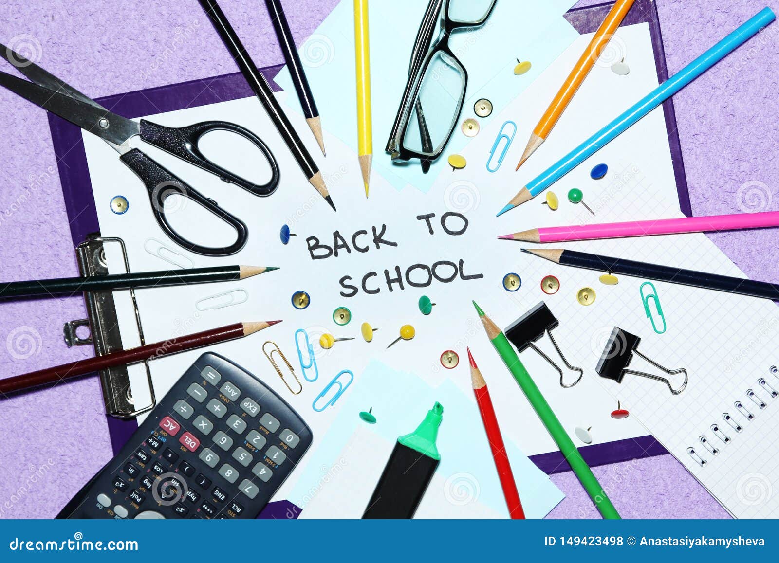 Different Study Equipment Ready for School Stock Photo - Image of ...