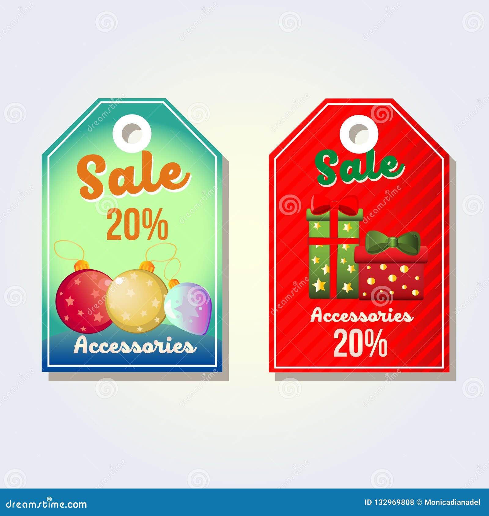 Colorful Accessories Tag Christmas Stock Vector - Illustration of ball ...