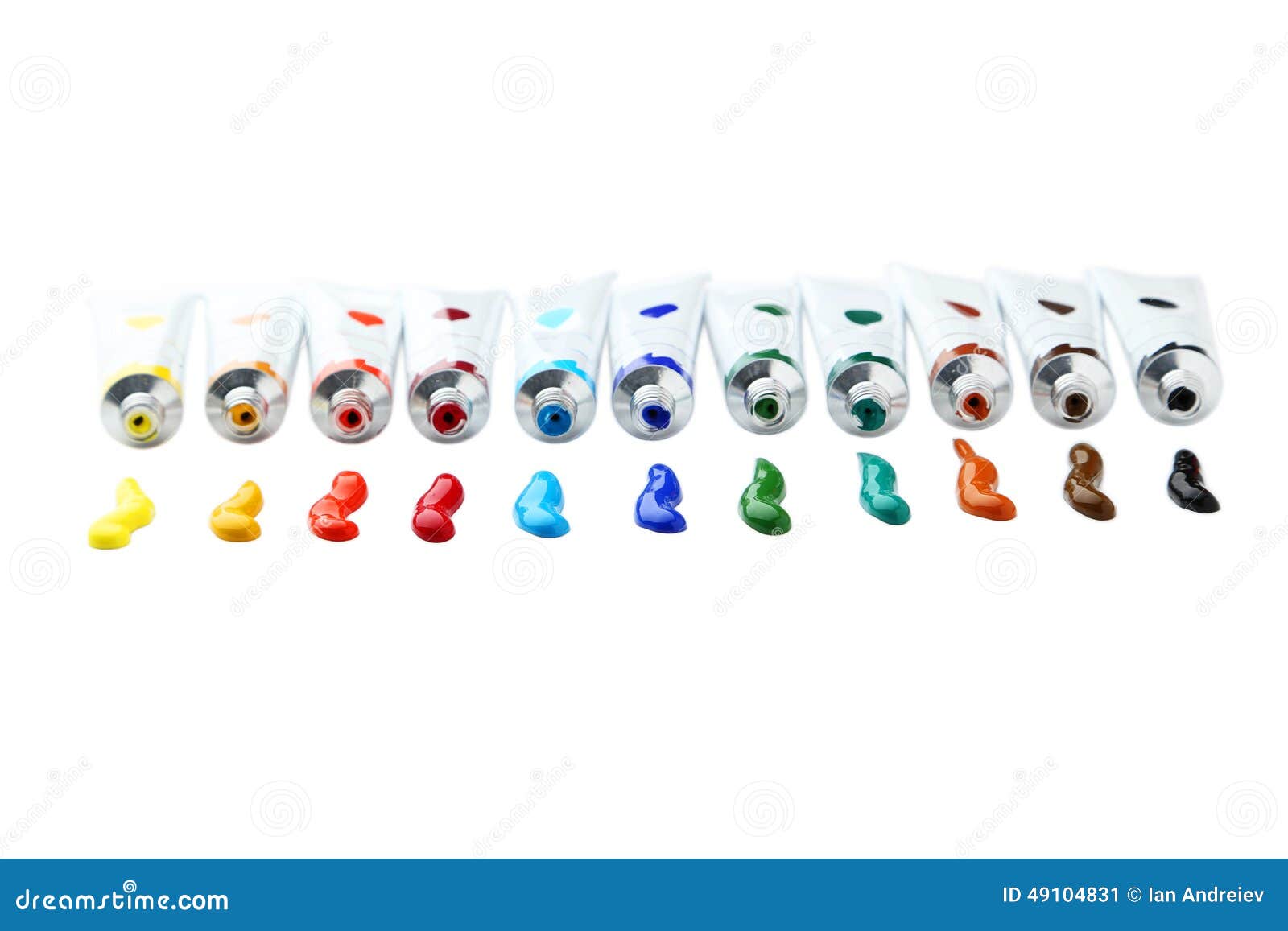 Colorful Acrylic Paints in Tubes Isolated on a White Stock Image ...