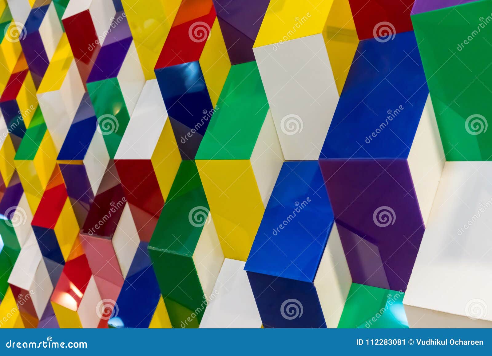 Colorful Acrylic Structure Pattern Creating Abstract Geometric W Stock ...