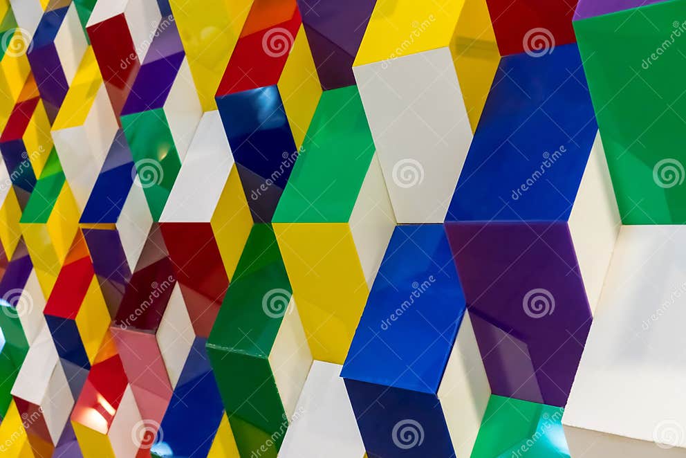 Colorful Acrylic Structure Pattern Creating Abstract Geometric W Stock ...
