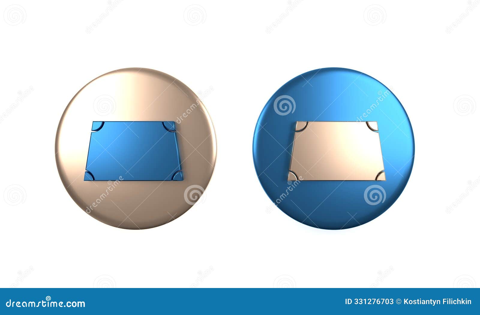 Colorful Acute Trapezoid Shape Icon Isolated on White Background ...