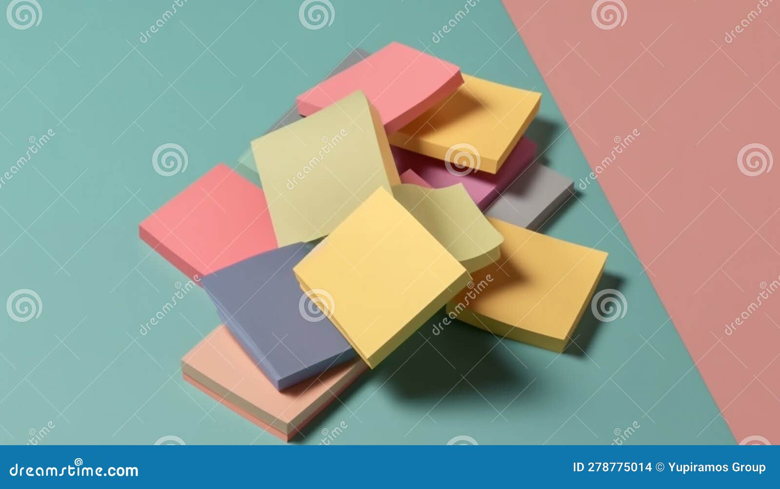 Colorful Adhesive Notes Stack on Blank Paper Backdrop for Reminders ...