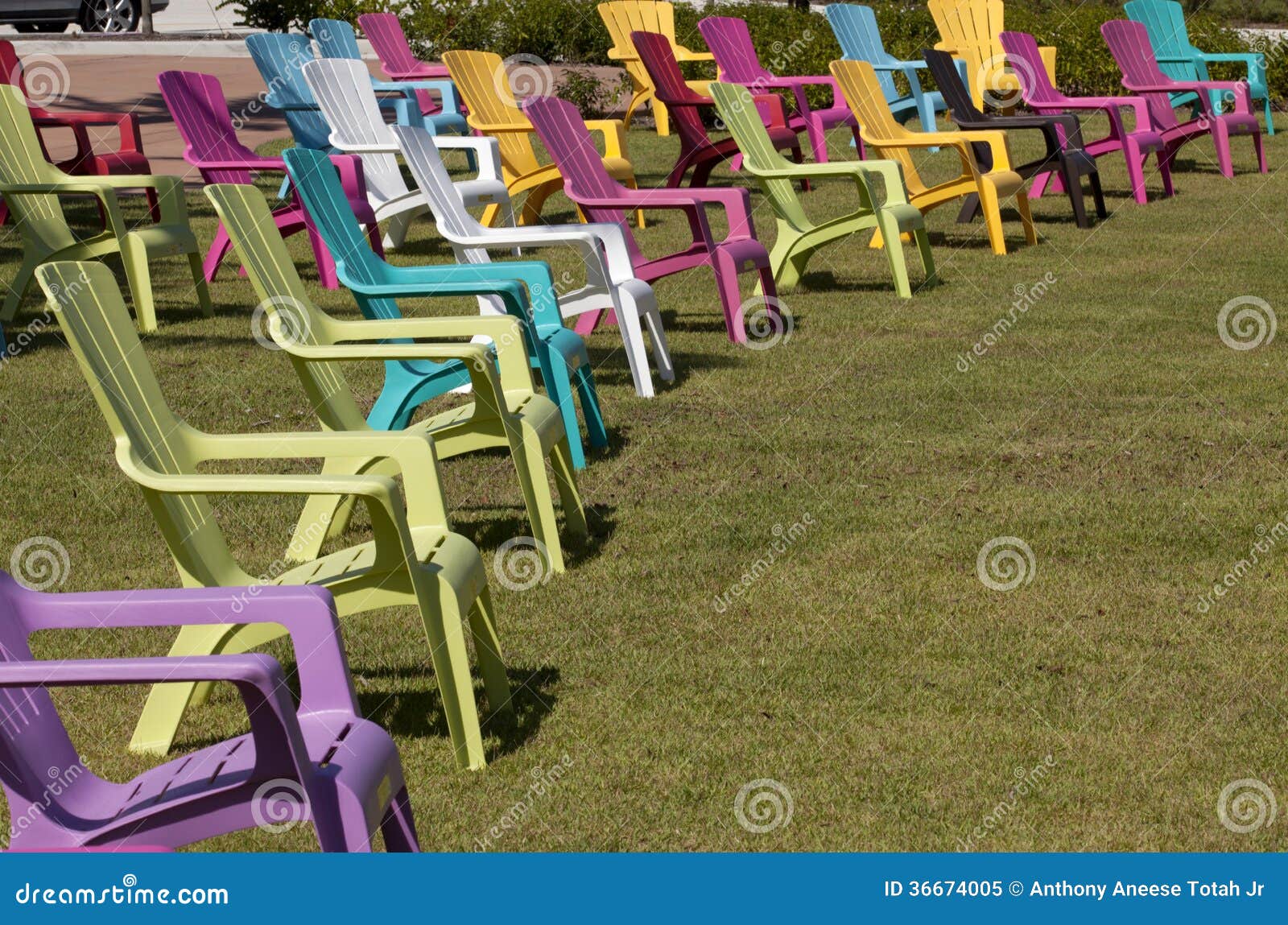 Colorful Adirondack Chair in a Park Stock Image - Image of summer ...