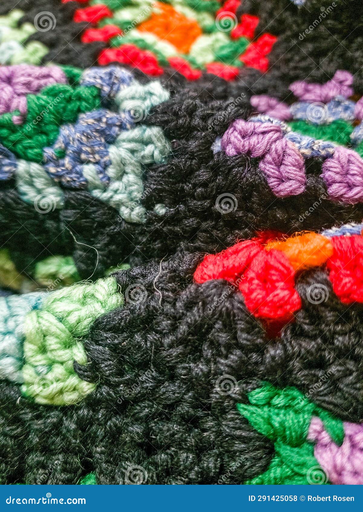Colorful Afghan Comforter with Multiple Color Threads Stock Photo ...