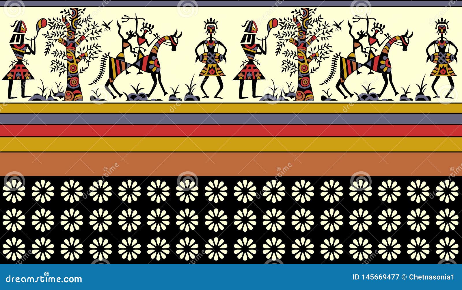 Colorful african border stock illustration. Illustration of beautiful ...