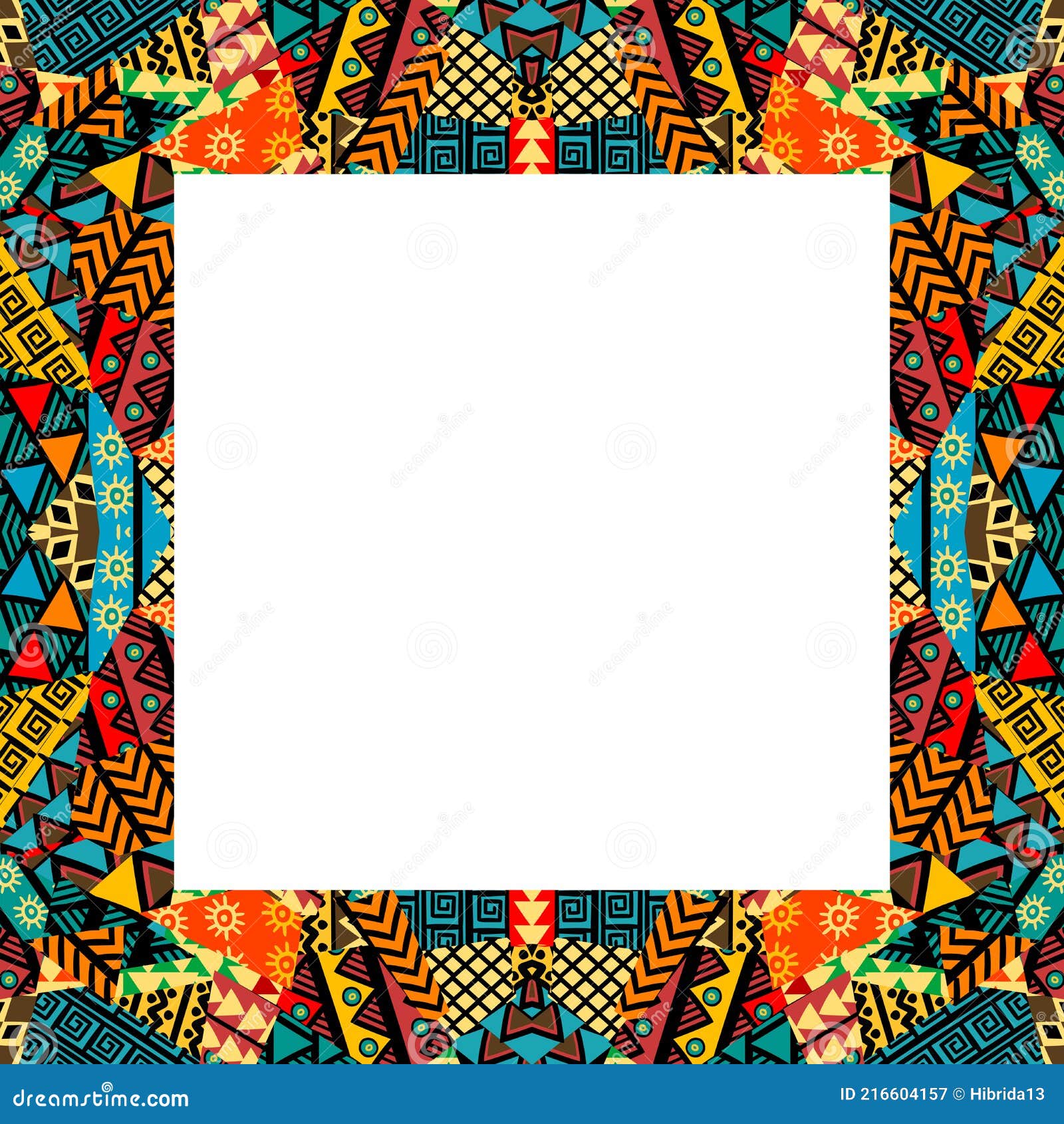 Colorful African Abstract Art Shapes On Pastel Background Cartoon ...