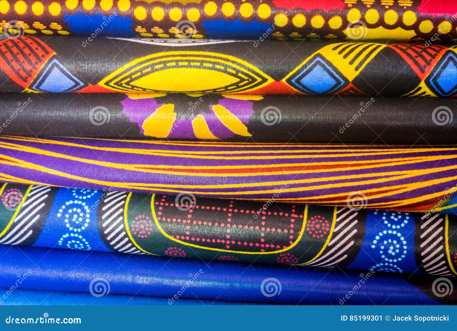 Colorful african fabrics stock image. Image of fabrics - 85199301