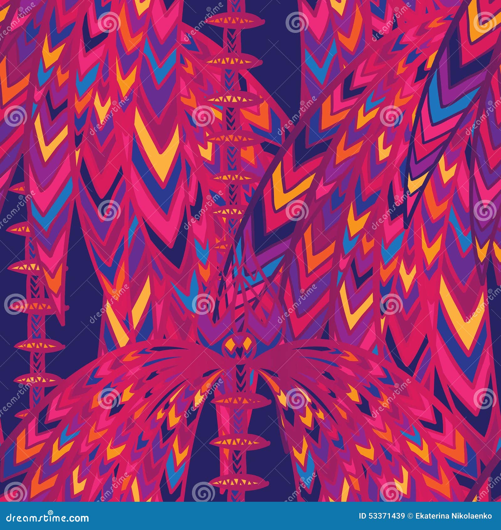 Colorful African Abstract Art Shapes On Pastel Background Cartoon ...