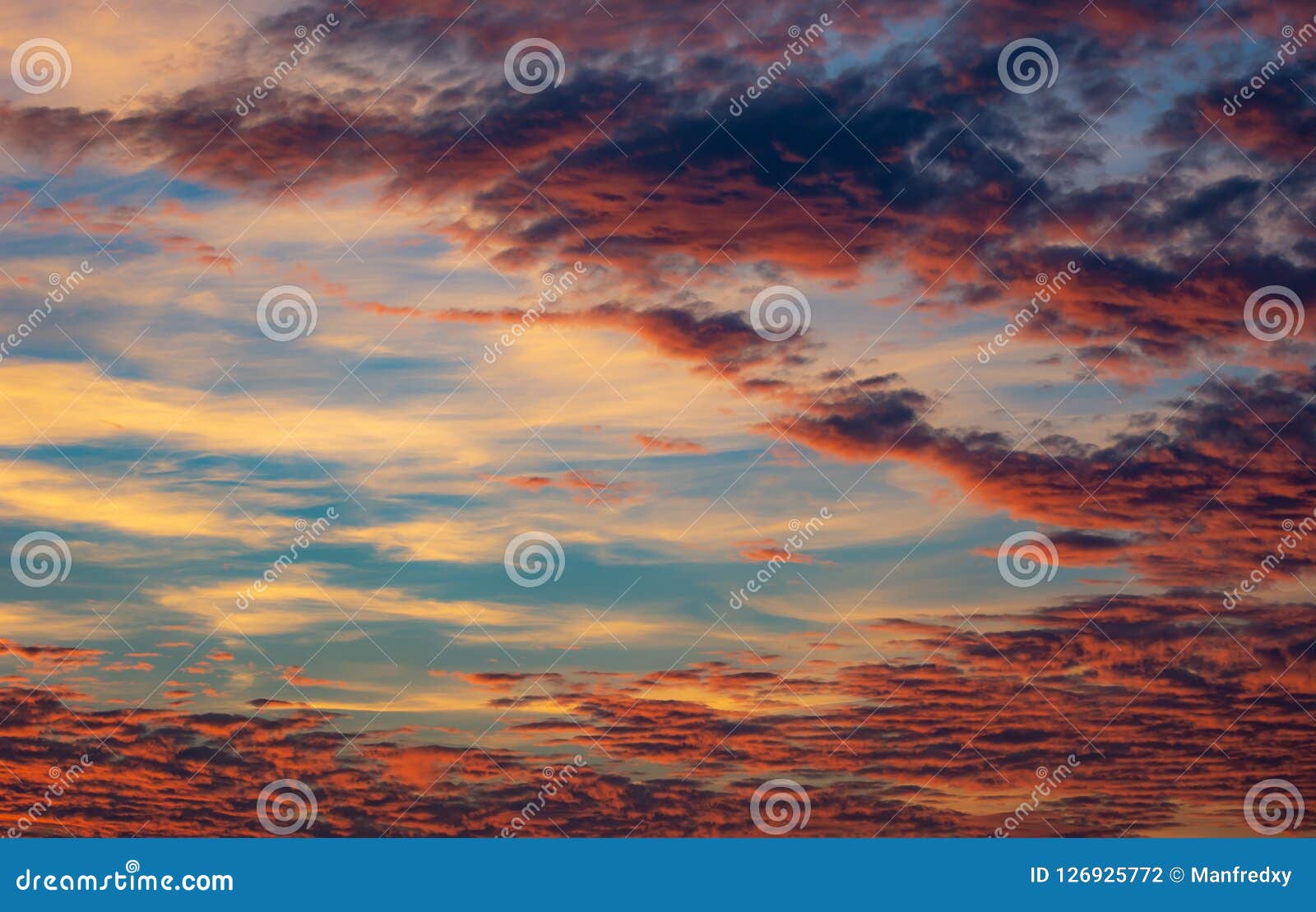 Afterglow Sky Background with Clouds Stock Photo - Image of nature ...