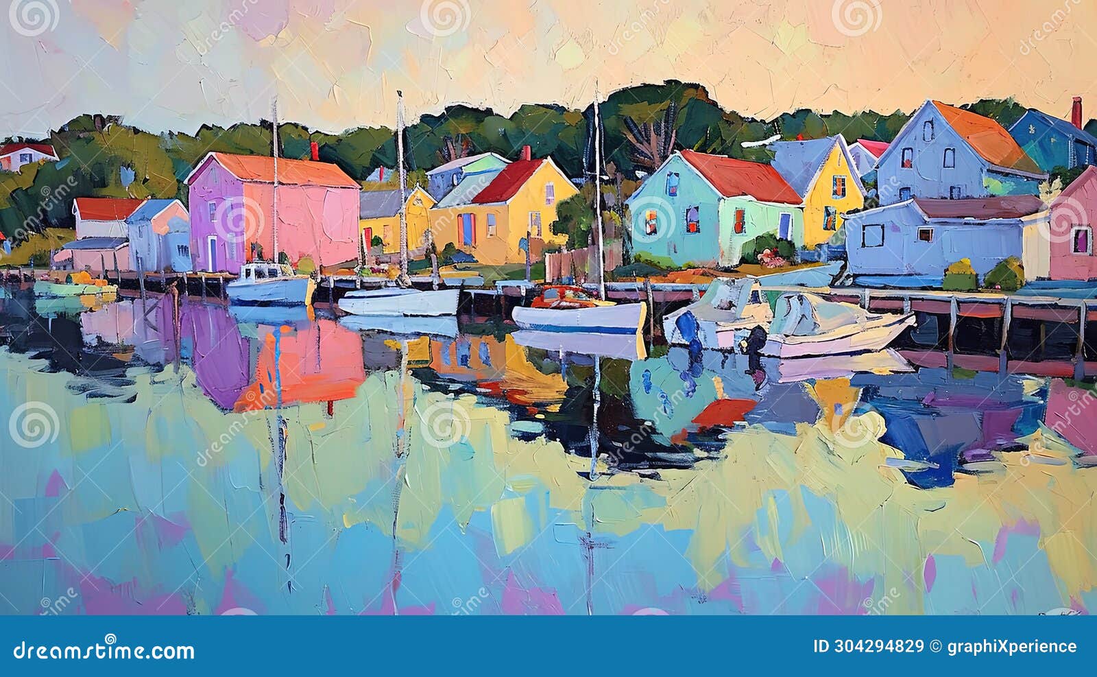 Colorful Afternoon Scene stock illustration. Illustration of landscape ...