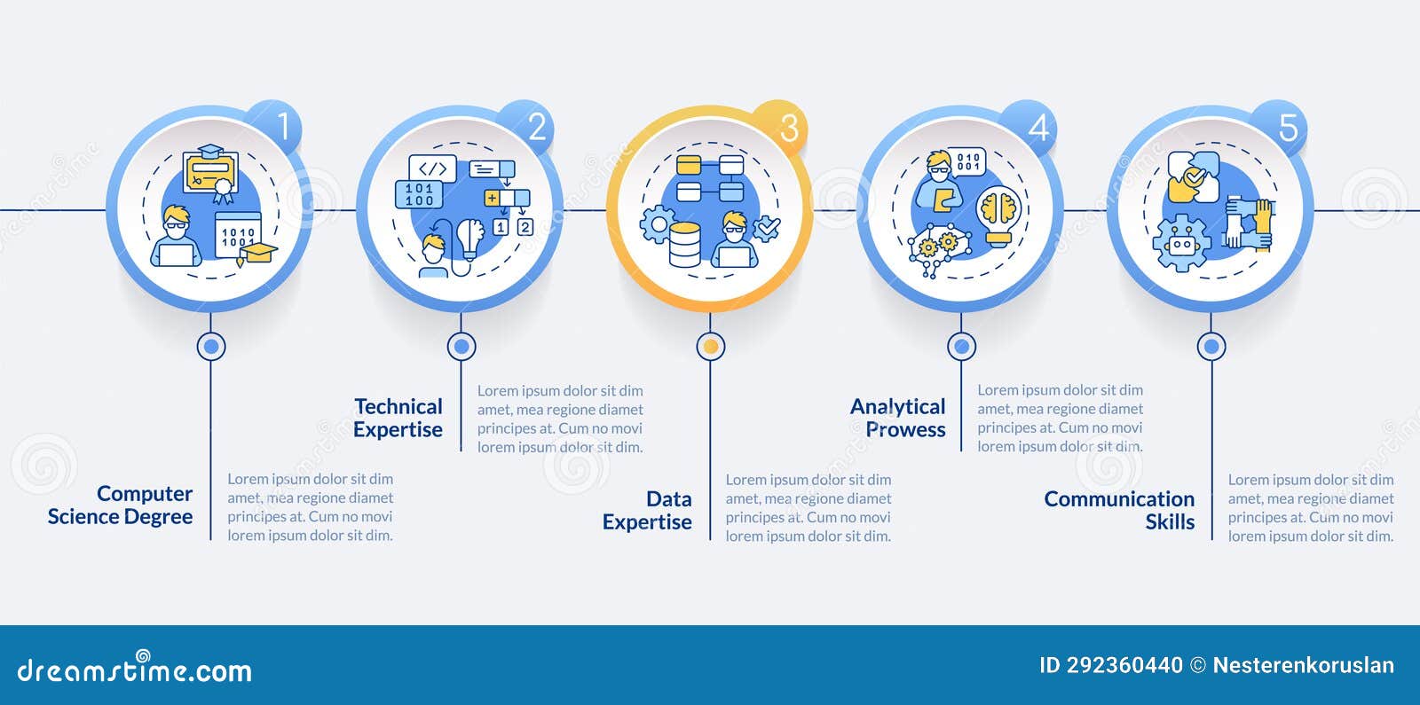 Colorful AI Engineer Layout with Linear Icons Stock Illustration ...