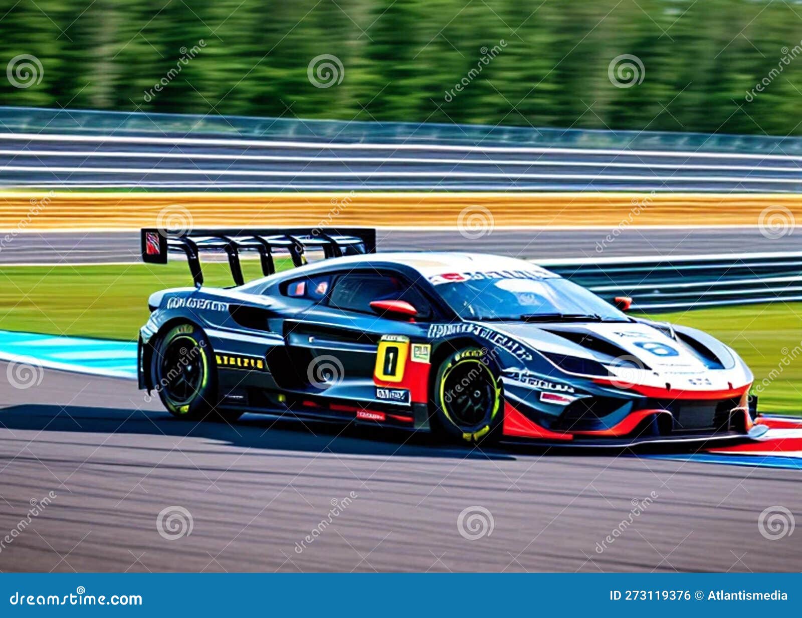 With Ai Generated Racing Car on a Track Stock Illustration ...