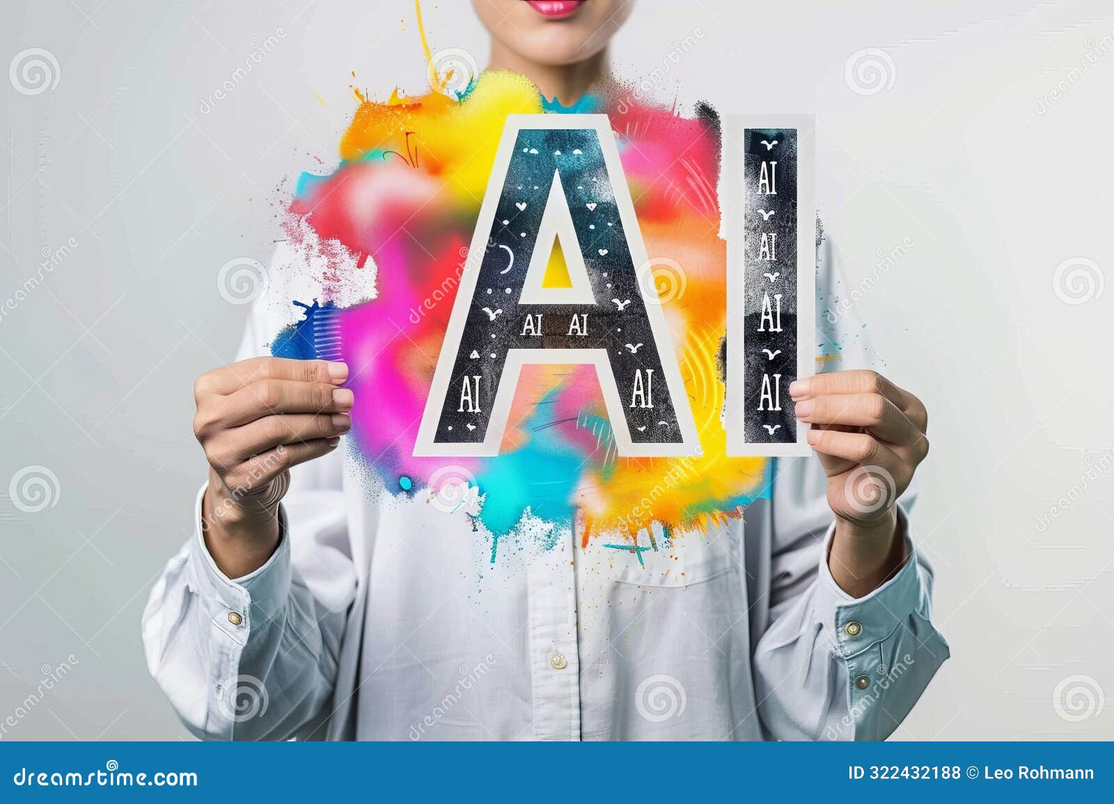 Colorful AI Head with Neural Patterns, Illustrating the Complexity and ...