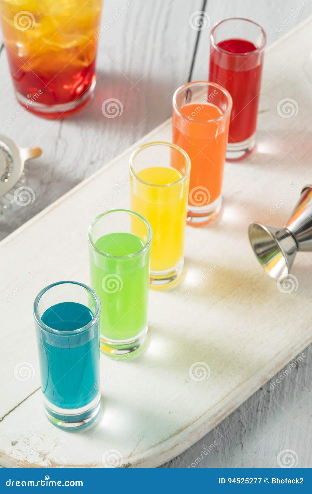 Colorful Alcoholic Rainbow Shots Stock Image - Image of restaurant ...