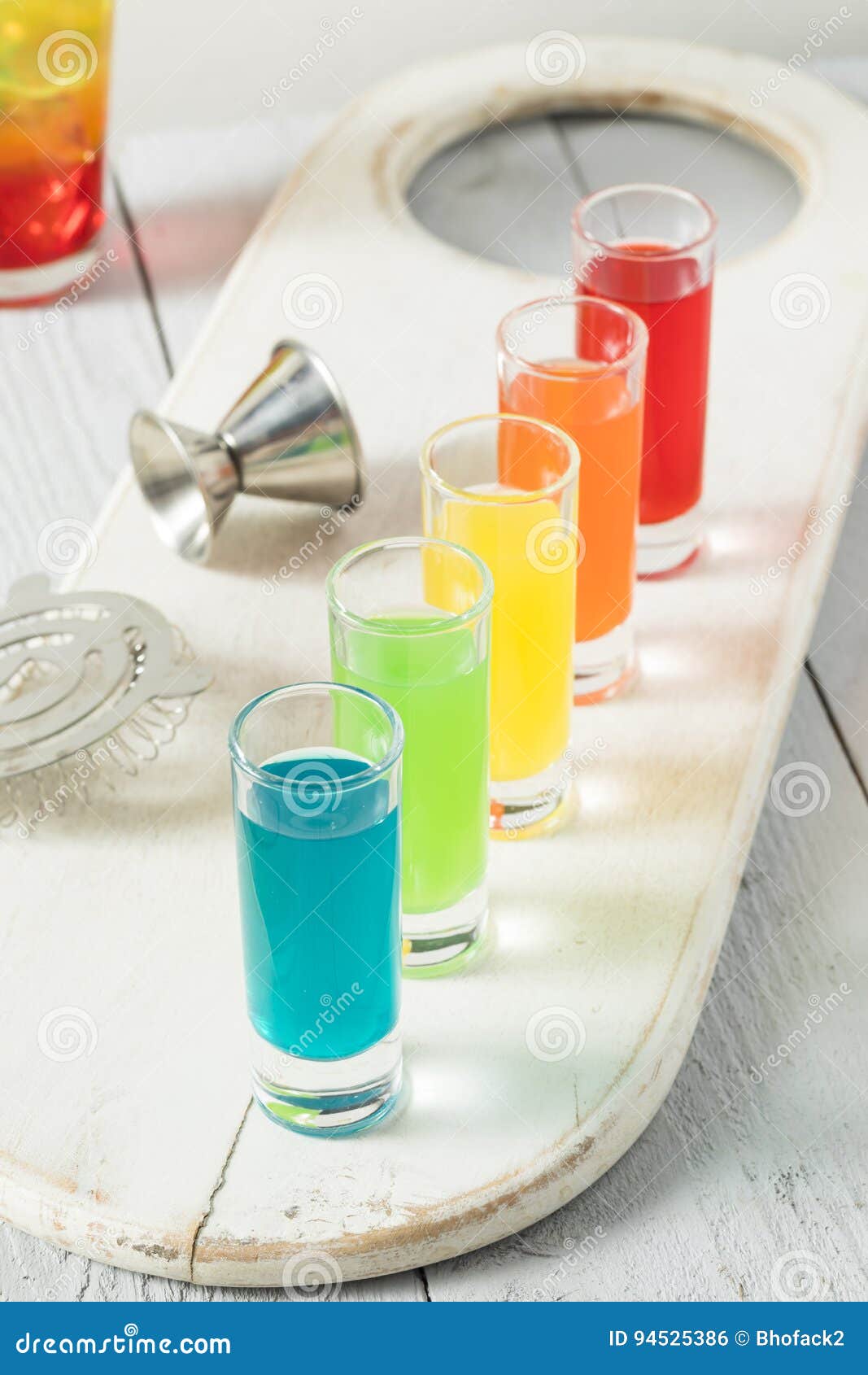 Colorful Alcoholic Rainbow Shots Stock Photo - Image of alcoholic, shot ...