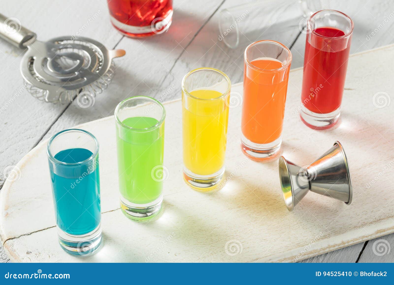 Colorful Alcoholic Rainbow Shots Stock Photo - Image of alcohol ...