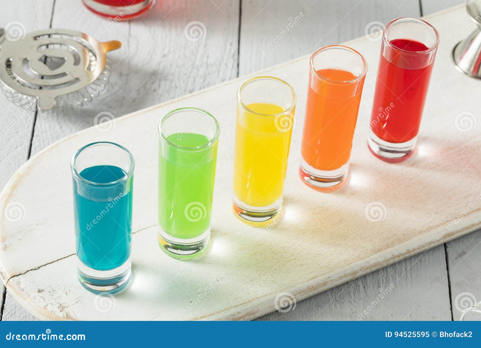 Colorful Alcoholic Rainbow Shots Stock Image - Image of drinks, glasses ...