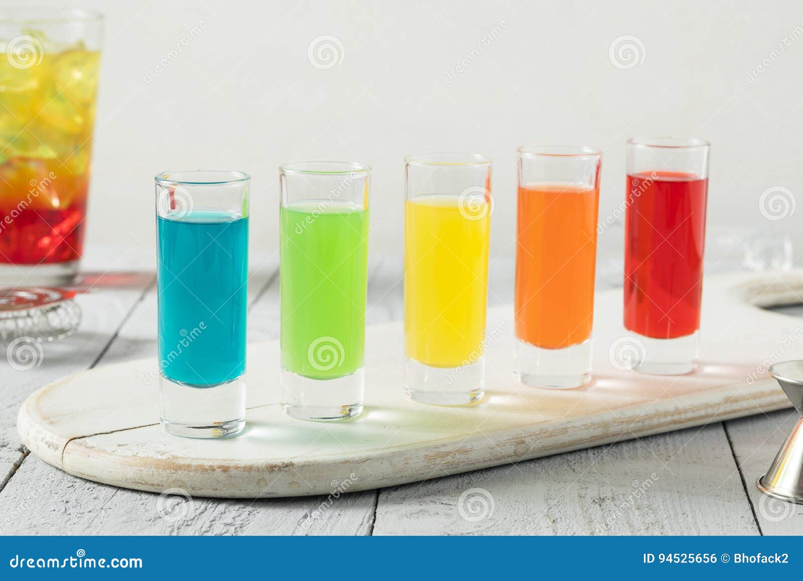 Colorful Alcoholic Rainbow Shots Stock Photo - Image of brandy ...