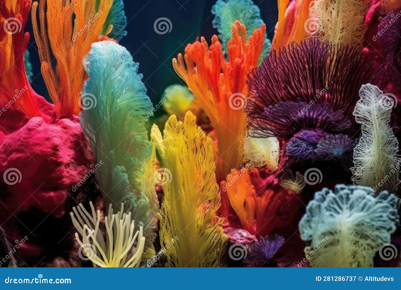 Colorful Algae Growth Under Microscope View Stock Illustration ...