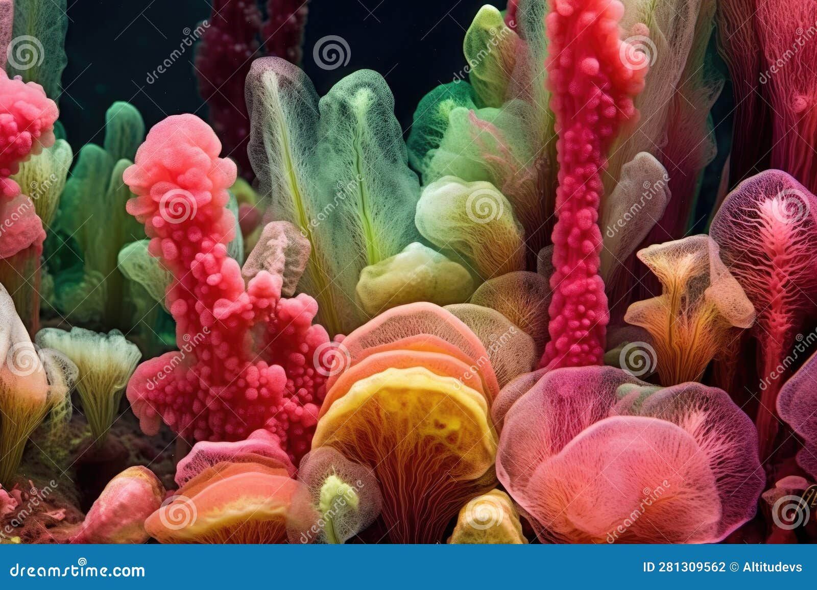 Colorful Algae Growth Under Microscope View Stock Illustration ...