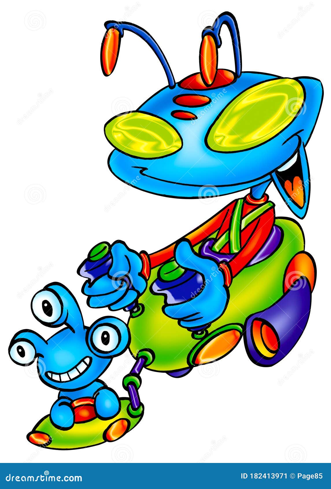 Colorful alien stock illustration. Illustration of colorful - 182413971