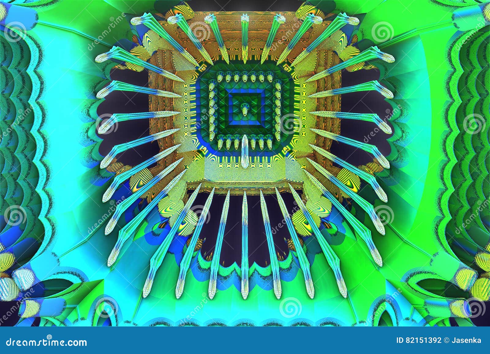 Colorful alien structure stock illustration. Illustration of fiction ...