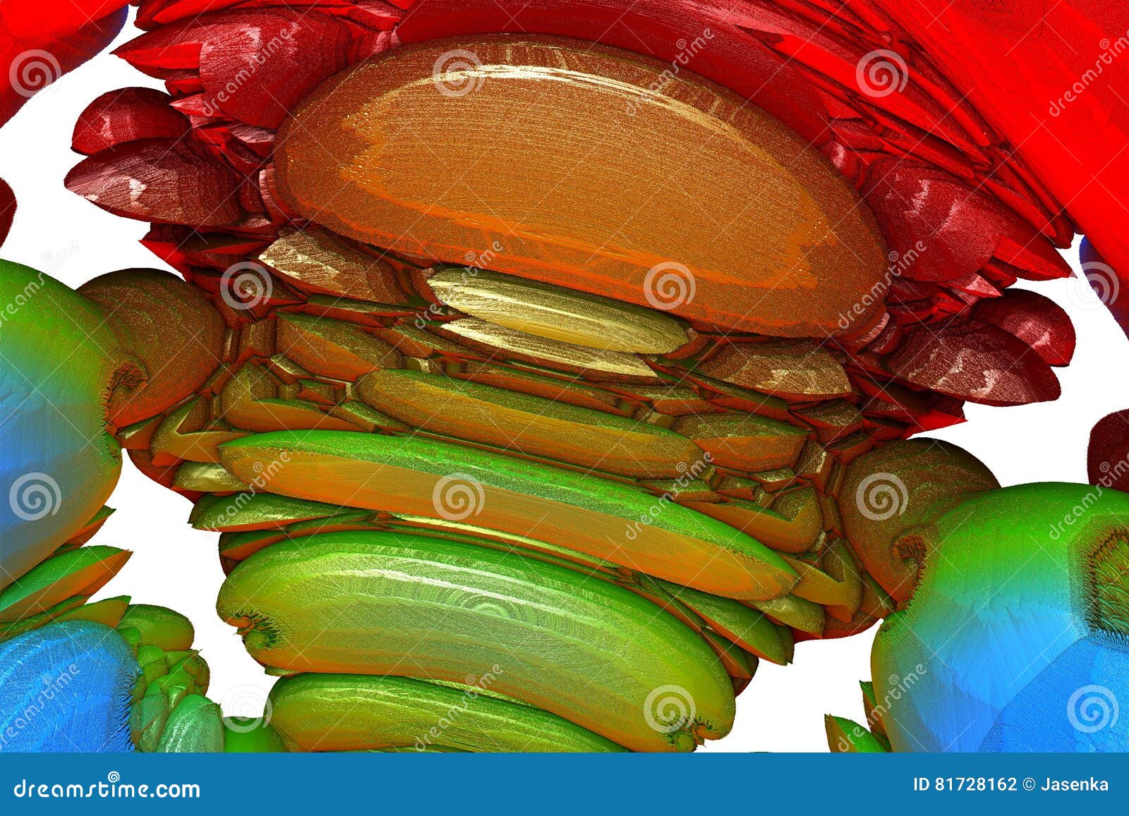 Colorful Alien Structure Fractal Stock Illustration - Illustration of ...