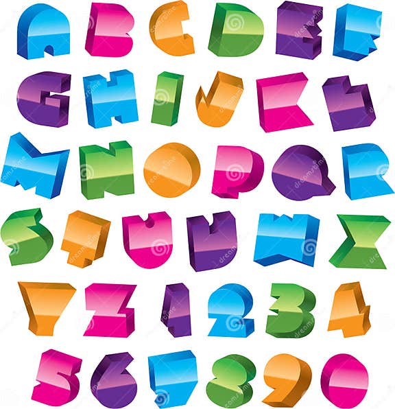 Colorful alphabet stock vector. Illustration of pink - 12801767