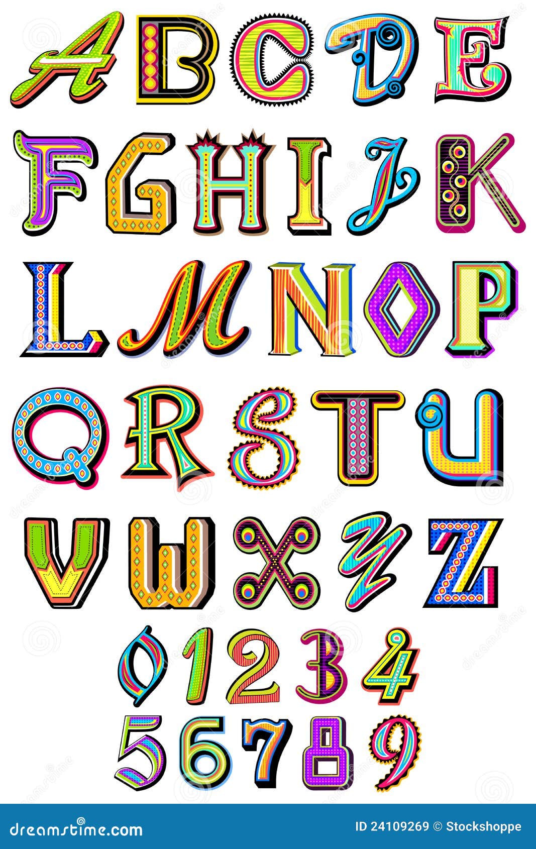 Colorful Alphabet stock vector. Illustration of sign - 24109269