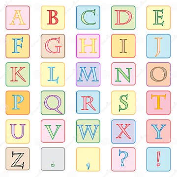 Colorful alphabet stock vector. Illustration of rainbow - 7731366