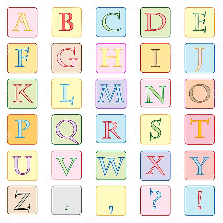 Colorful alphabet stock vector. Illustration of rainbow - 7731366