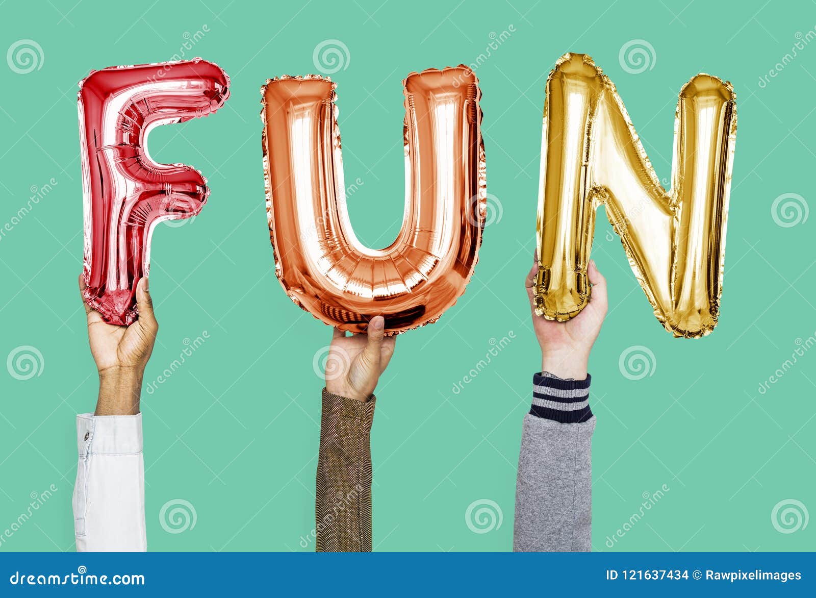Colorful Alphabet Balloons Forming the Word Fun Stock Photo - Image of ...