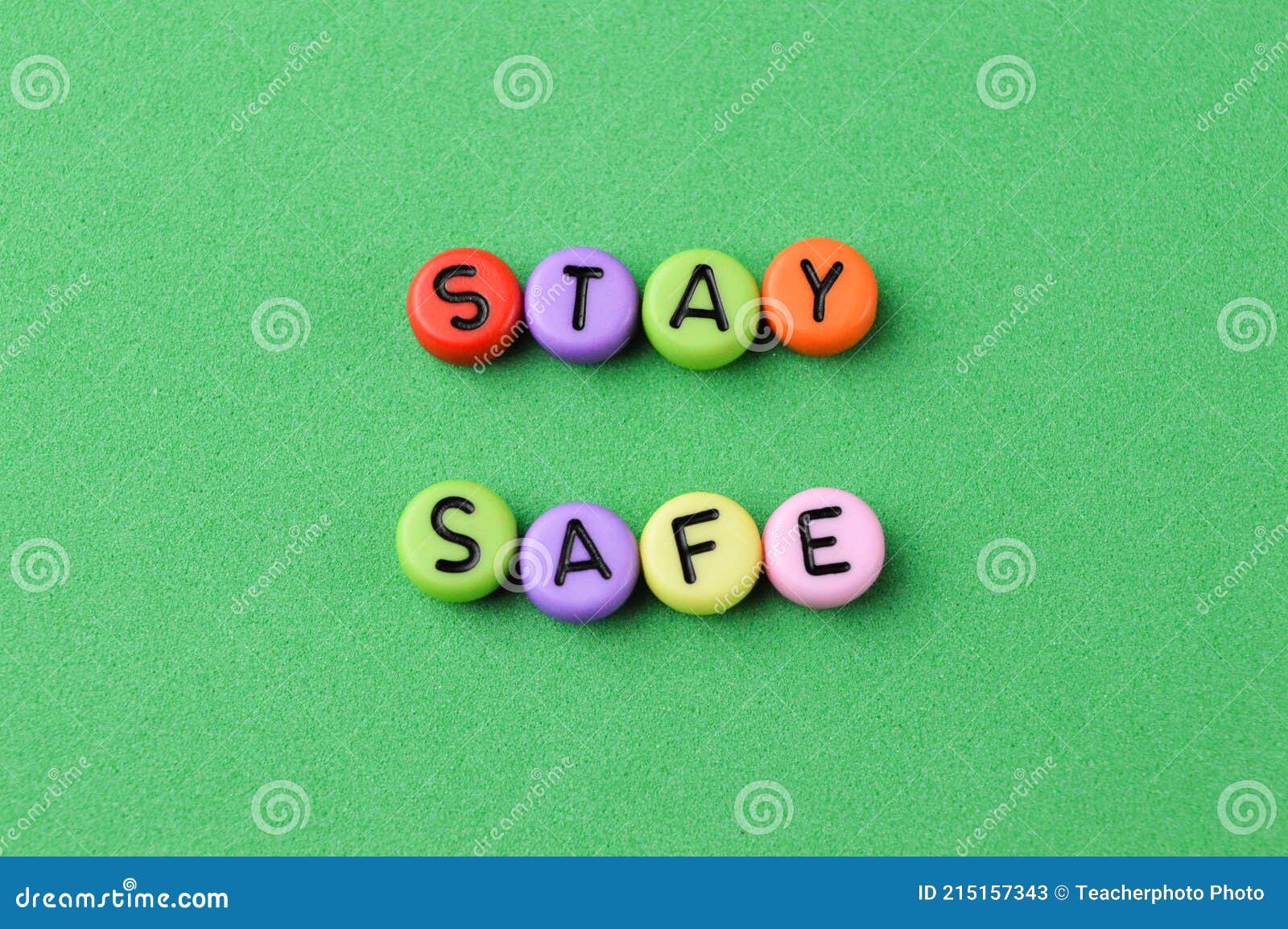 Colorful Alphabet Beads with Text STAY SAFE Stock Image - Image of ...