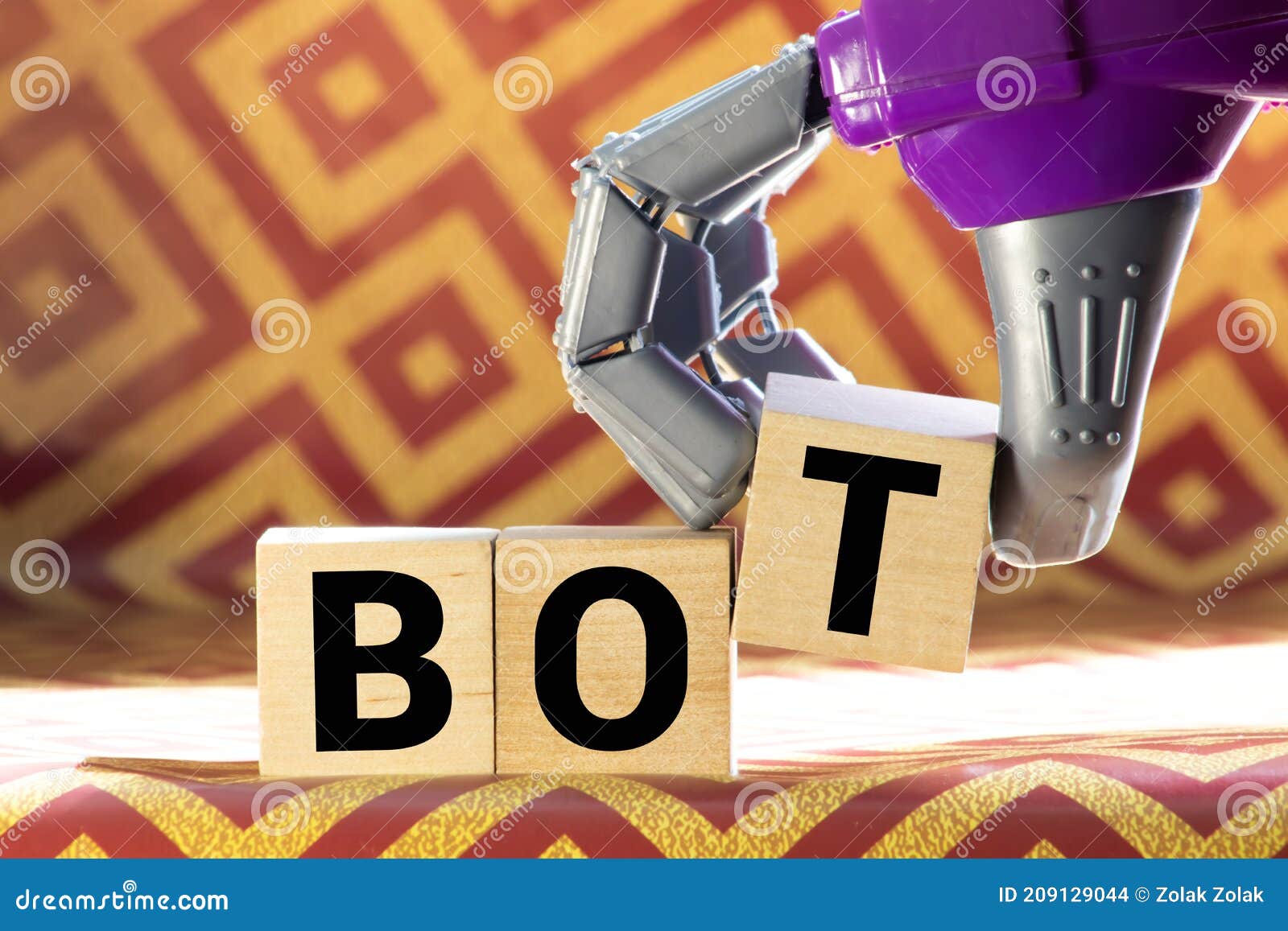 Colorful Alphabet Blocks Spelling the Word BOT Stock Photo - Image of ...
