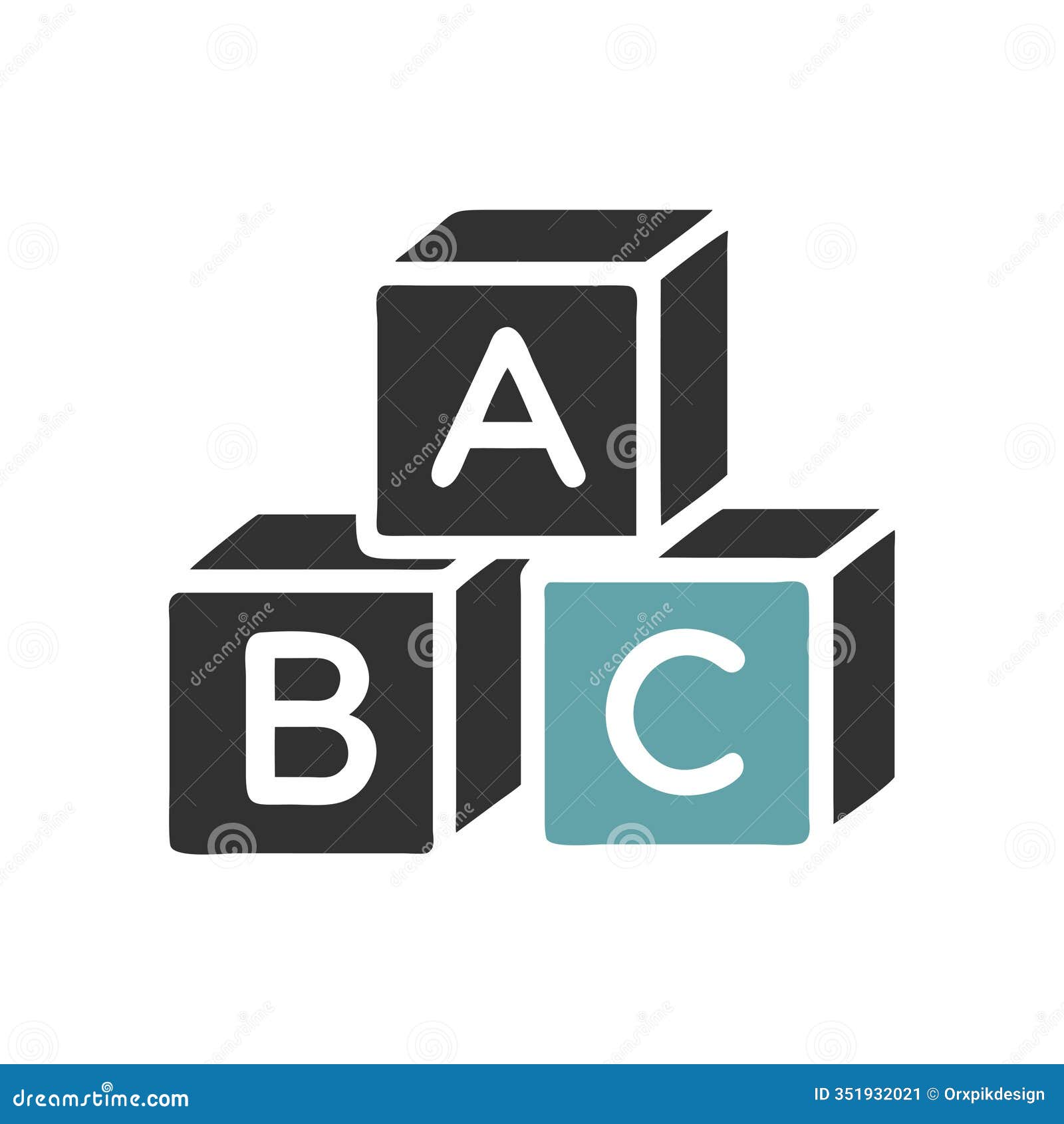 The Alphabet Cube With The Letter R Is A Rabbit. Vector Illustration On ...