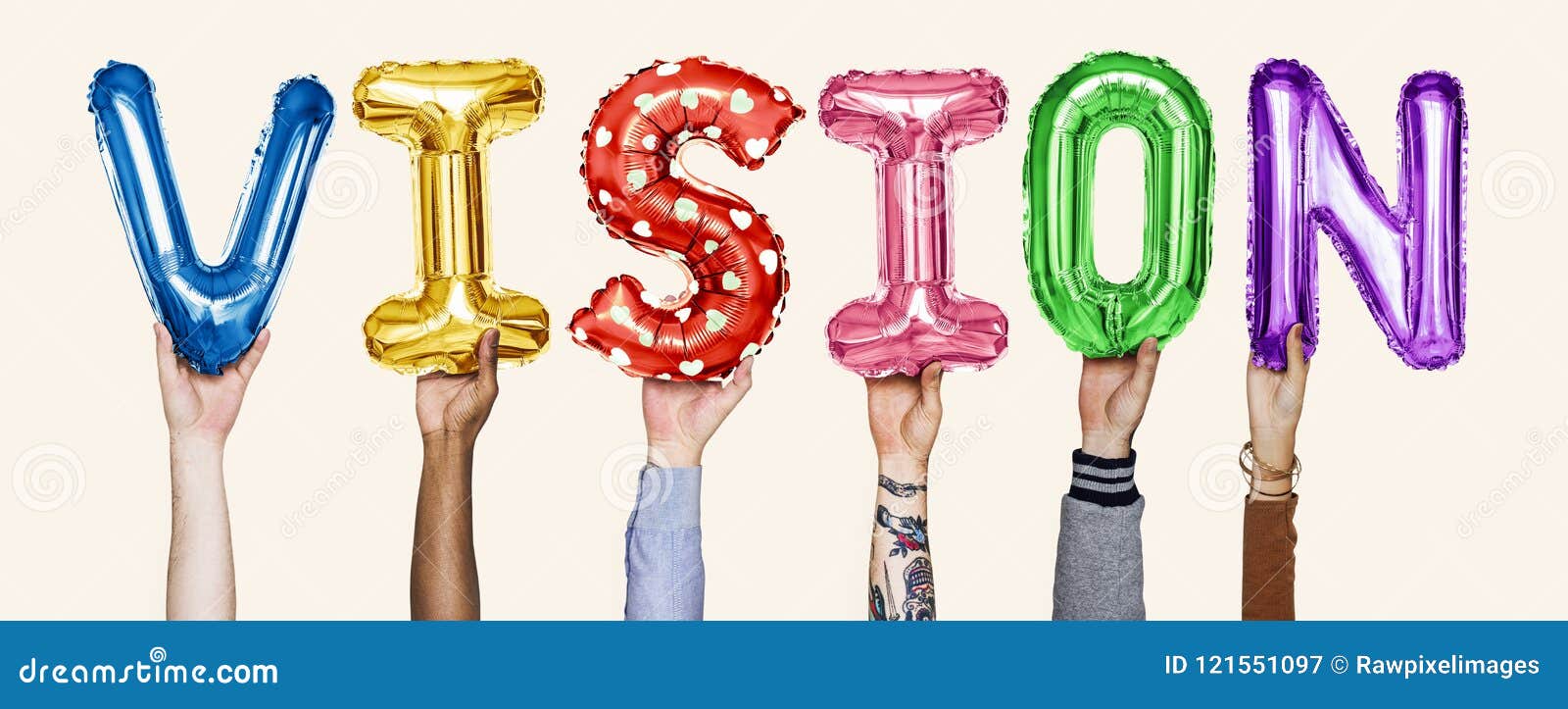 Colorful Alphabet Helium Balloons Forming the Text Vision Stock Image ...