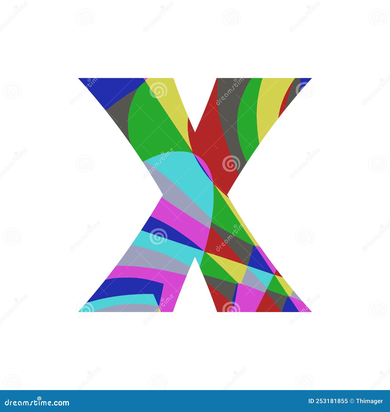 Rainbow X letter stock illustration. Illustration of cool - 253181855