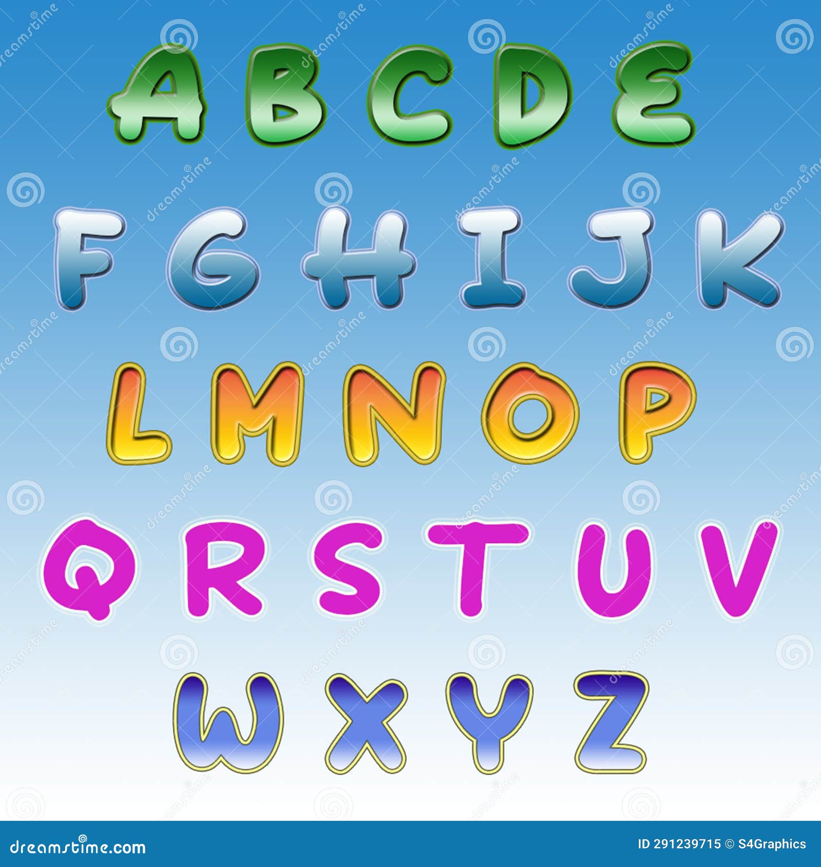 Multicolor Alphabet Letters Stock Illustration - Illustration of poster ...