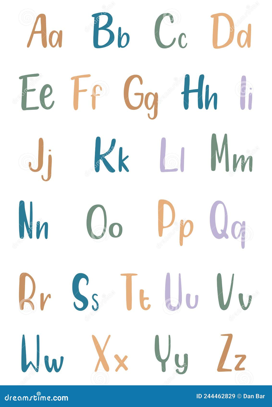 Colorful Alphabet Letters for Easy Learning Stock Illustration ...