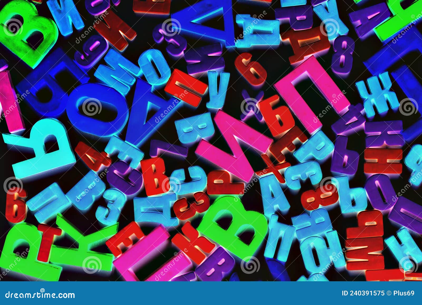 Colorful Alphabet Letters on a Magnet on Black Stock Image - Image of ...