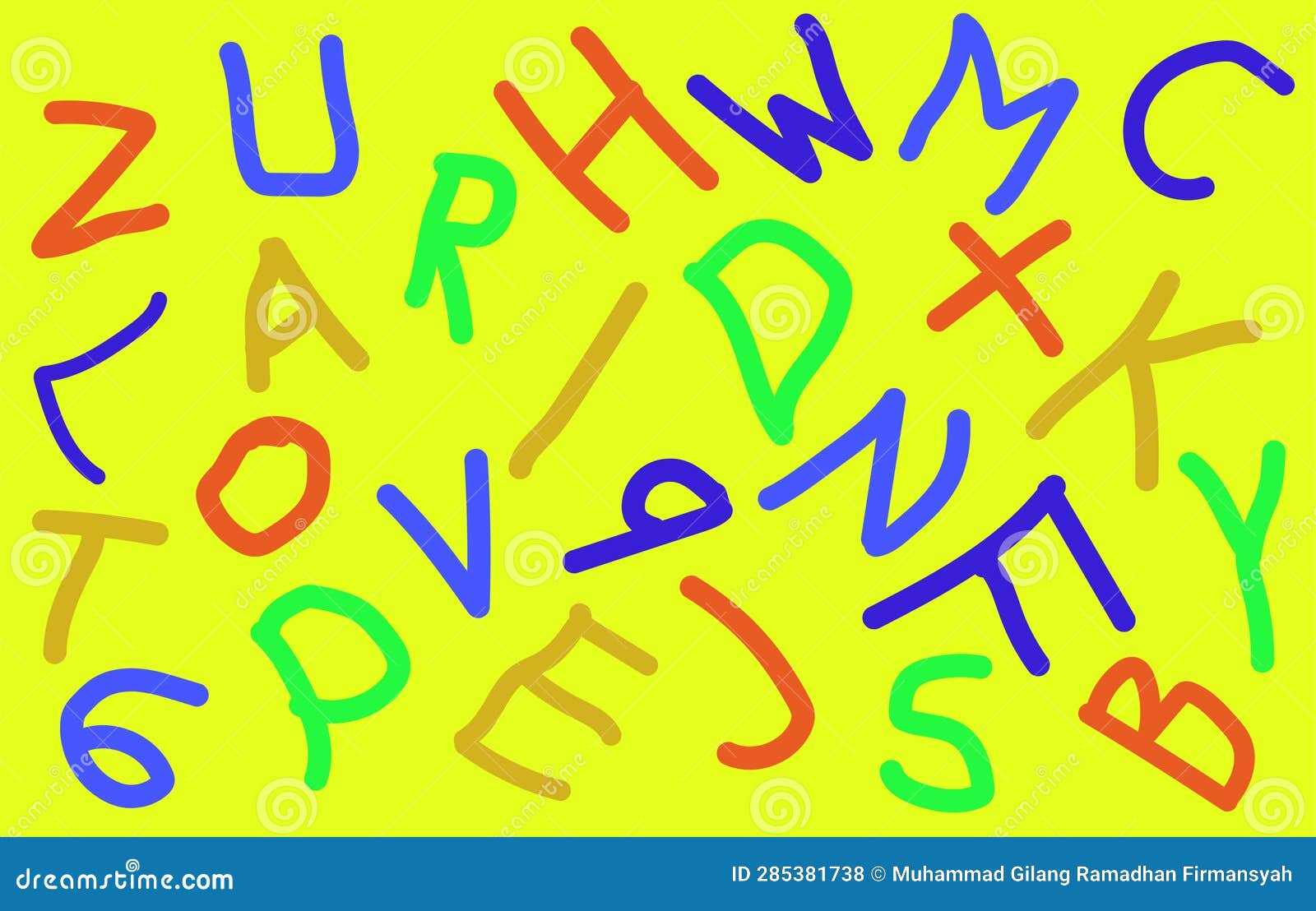 Colorful Alphabet Letters Pattern Background. Stock Illustration ...