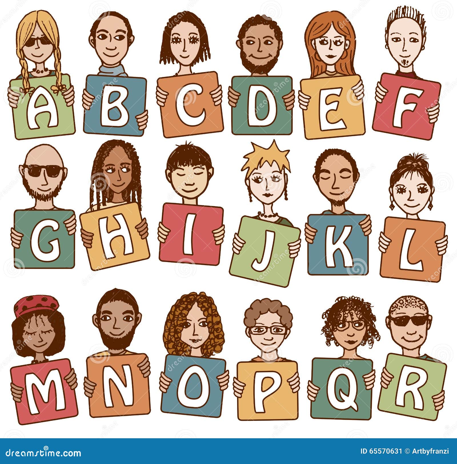 Colorful Alphabet Letters a - R Stock Vector - Illustration of cute ...