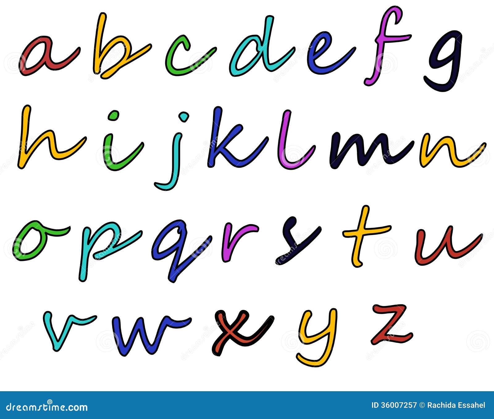 Colorful alphabet stock illustration. Illustration of colors - 36007257