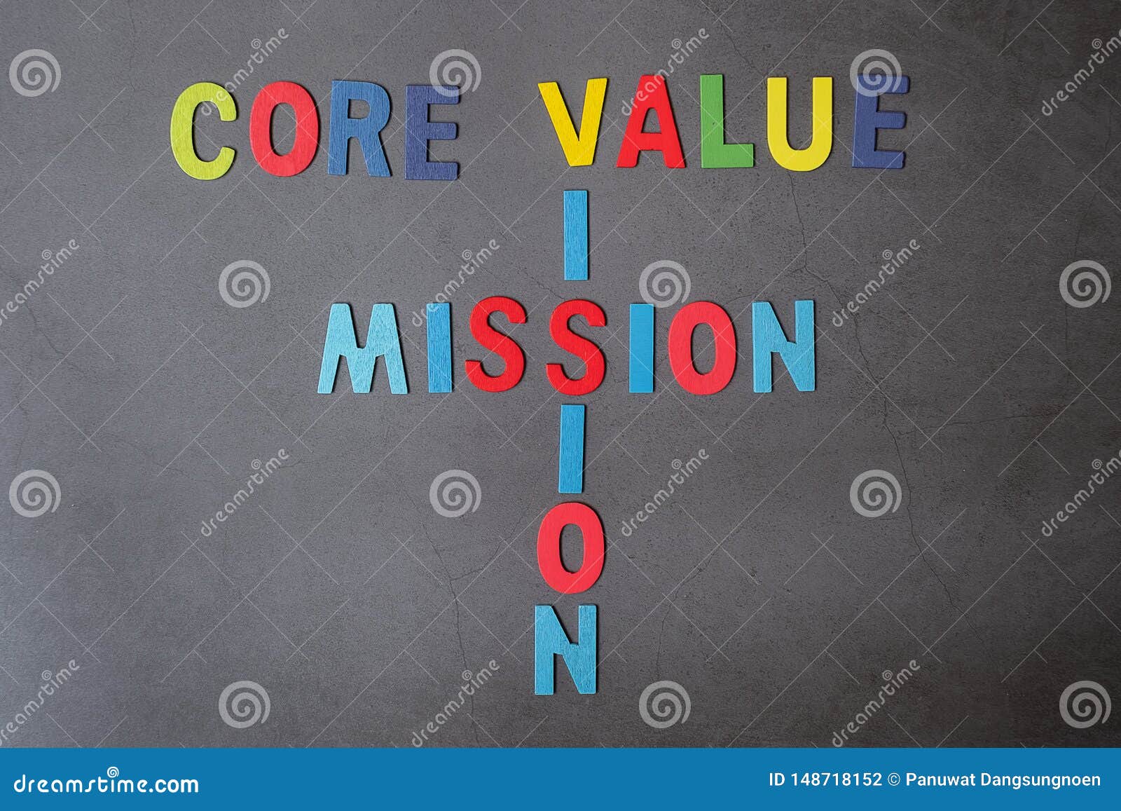 Colorful Alphabet of MISSION, VISION and CORE VALUE Concepts Stock ...