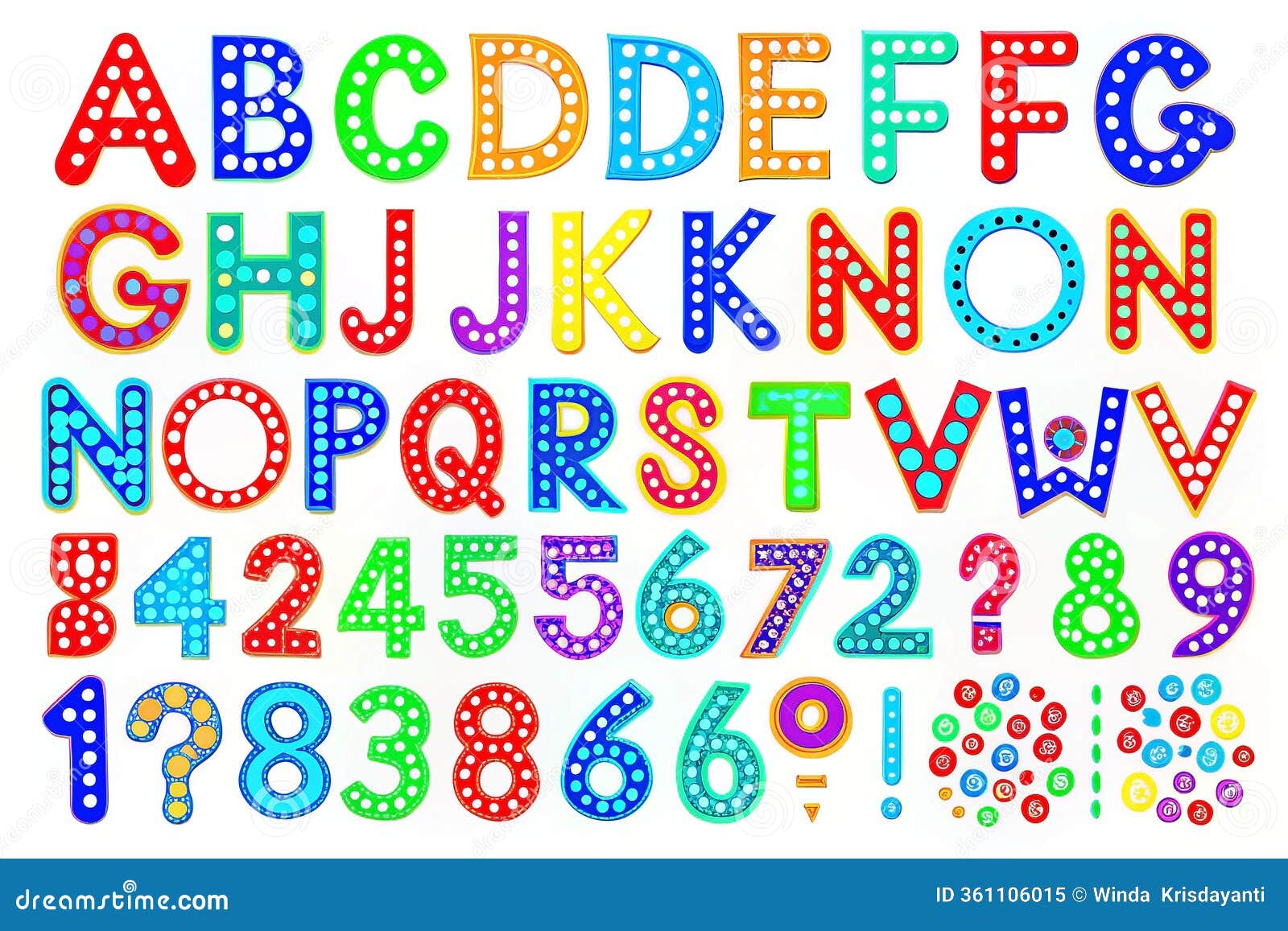 Colorful Alphabet and Numbers, Light Display, Studio Background ...