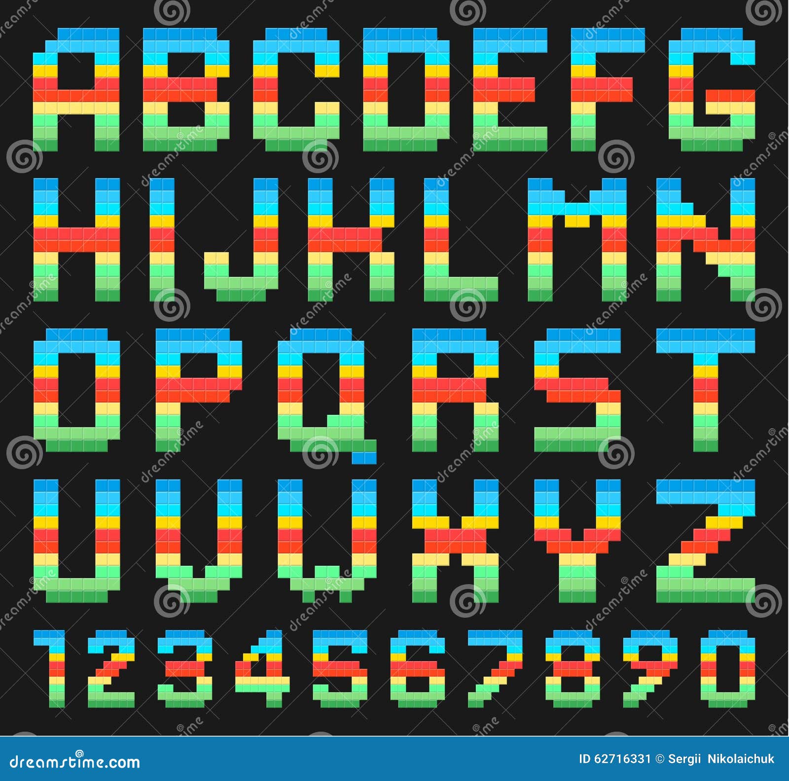 Colorful Alphabet Set. stock vector. Illustration of decorative - 62716331