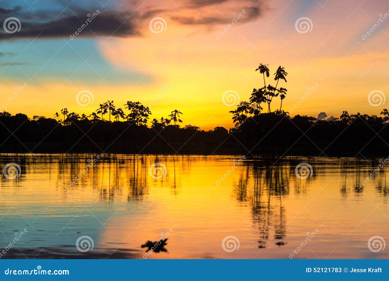 Colorful Amazonian Sunset stock image. Image of yanayacu - 52121783