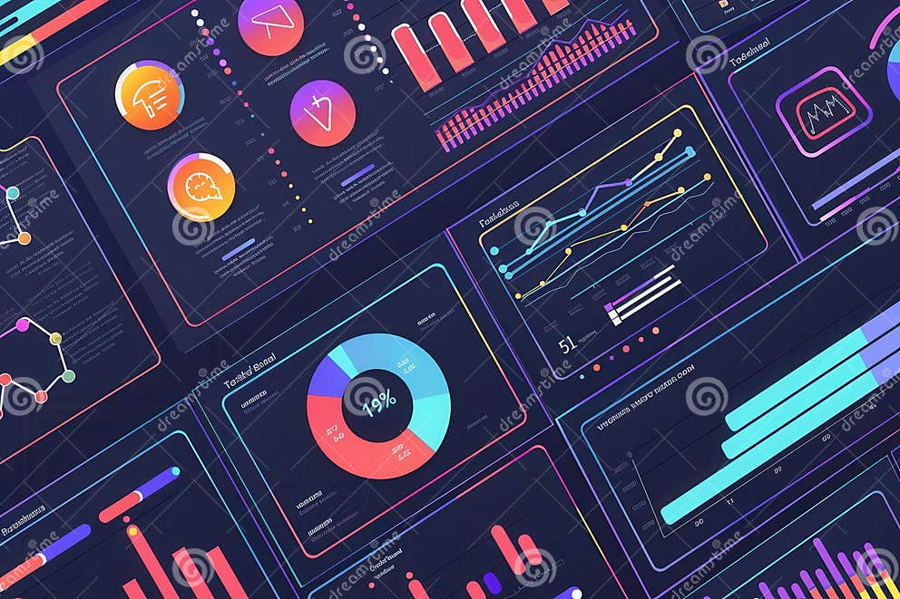 This Colorful Analytics Dashboard Presents Graphs and Data ...